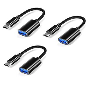 jenmlo usb c to usb 3.0 adapter [3 pack],usb type-c to usb,thunderbolt 3 to usb adapter otg cable for macbook pro/air 2020/2018,for ipad pro 2020,for galaxy s20 s20+,for google pixel and more