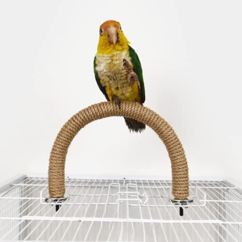 Bird Stand Perch U Shape Bird Perch Stand Toy,Hemp Rope Material Parrot Stand Platform Accessories Exercise Toys for Birds and Parrots Natural Bird Cage Toys Supplies for Small Medium Birds