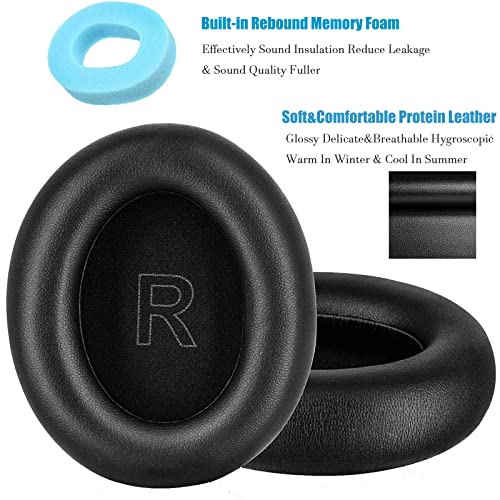 JULONGCR Life Q30 Ear Pads Replacement Pads Soundcore Life Q35 Earpads Cushions Cover Cups Parts Compatible with Anker Soundcore Life Q35 / Q30 Headphones. (Black)