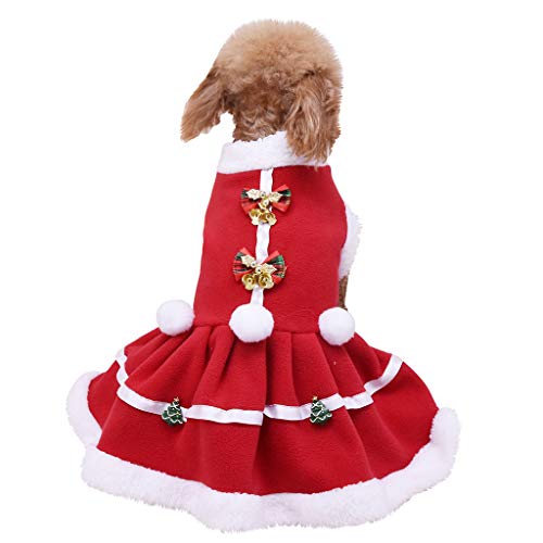 Teacup Clothes for Girls Christmas Coat Vest Solid Dog Warm Dress Pet Sweatshirt Christmas Color Cat Pet Clothes