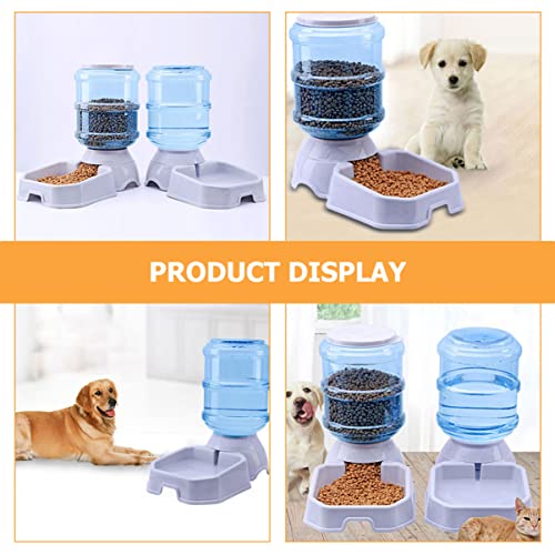 balacoo 2pcs Container for Food Automatic Gravity Fountain Dispenser L Waters Multi-use Dish Dispensing Puppy Bowls Drinking Cat Feeders Waterer Tool Bowl Puppies Dog Self Small Large