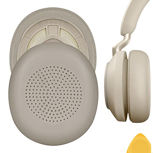 Geekria QuickFit Replacement Ear Pads for Jabra Evolve2 65 UC, Evolve2 65 MS, Evolve2 40 UC, Evolve2 40 MS, Elite 45h Headphones Ear Cushions, Headset Earpads, Ear Cups Cover Repair Parts (Beige)