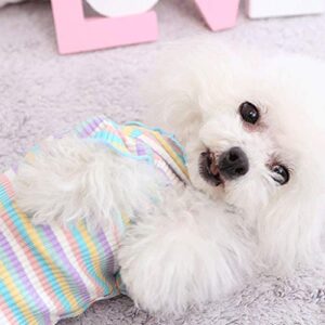 Large Dog Dress Clothes Rainbow Pajamas Winter Vest Dog Shirt Pet T-Shirt Cat Clothes Cute Puppy Pet Clothes