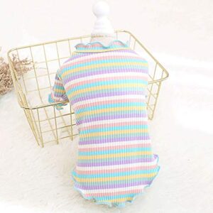 Large Dog Dress Clothes Rainbow Pajamas Winter Vest Dog Shirt Pet T-Shirt Cat Clothes Cute Puppy Pet Clothes