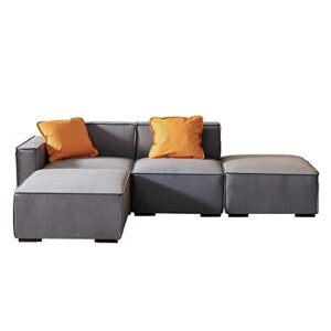 HomSof Modern Modular Sectional Sofa with Two Pillows, Convertible Corner L-Shaped Couch for Living Room, Dark Grey