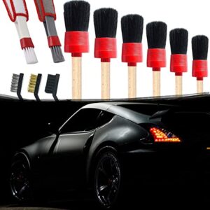 MVOTAOYA AUTO PRO DIY Detailing Brush Set for Cleaning Engine, Wheel, Interior, Air Vent, Emblem, Car, Motorcycle,with 6pcs Detail Brushes,3pcs Wire Brush,2 pcs Automotive Air Conditioner Brush