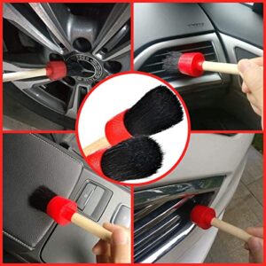 MVOTAOYA AUTO PRO DIY Detailing Brush Set for Cleaning Engine, Wheel, Interior, Air Vent, Emblem, Car, Motorcycle,with 6pcs Detail Brushes,3pcs Wire Brush,2 pcs Automotive Air Conditioner Brush