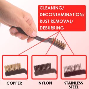 MVOTAOYA AUTO PRO DIY Detailing Brush Set for Cleaning Engine, Wheel, Interior, Air Vent, Emblem, Car, Motorcycle,with 6pcs Detail Brushes,3pcs Wire Brush,2 pcs Automotive Air Conditioner Brush