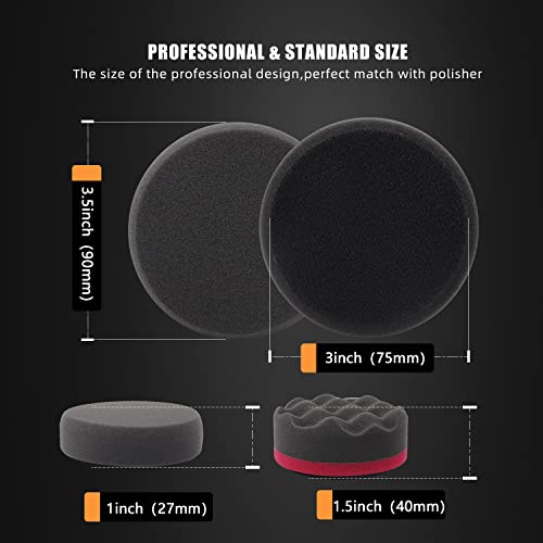 Car Wax Applicator, SPTA Car Handle Foam Applicator Pads,5Pcs 3 Inch Mix Waxing Pads Set Grip Applicator Foam Pads & Microfiber Pad Kit, Detailing Buffing Pads for Car Polishing Waxing Buffing Glaze