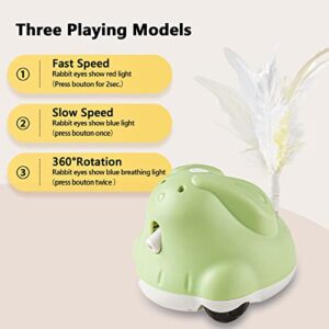 Automatic Cat Toys for Indoor Cats Replace Feather,Rechargeable Kitten Toys for Carpet,Robotic Cat Feather Toys with Laser,Self Moving Interactive Motorized Pet Electric Toys, Remote Cat Toy Exercise