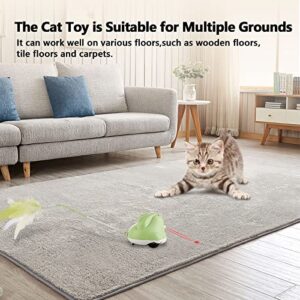 Automatic Cat Toys for Indoor Cats Replace Feather,Rechargeable Kitten Toys for Carpet,Robotic Cat Feather Toys with Laser,Self Moving Interactive Motorized Pet Electric Toys, Remote Cat Toy Exercise