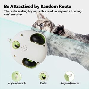 Automatic Cat Toys for Indoor Cats Replace Feather,Rechargeable Kitten Toys for Carpet,Robotic Cat Feather Toys with Laser,Self Moving Interactive Motorized Pet Electric Toys, Remote Cat Toy Exercise