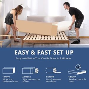 2 in 1 Twin Mattress, 8 inch Memory Foam Mattress, Medium Firm Bed Mattress with Cover, Bed-in-a-Box (White)