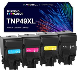 splendidcolor a95w430 a95w330 a95w230 a95w130 remanufactured high yield 4pk tnp49 toner cartridge replacement for konica minolta bizhub c3351 c3350 c3850 c3851fs printer.