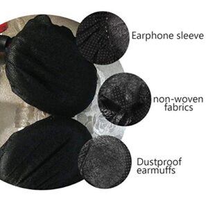 Healifty Headphone Ear Covers 150pairs Fabric Sweatproof Sleeve for Earpad Non-Woven Cover, Cup Black Headphone on Ear Fit Covers Disposable Earcup Most Nonwoven Headphones Headphone Earpads