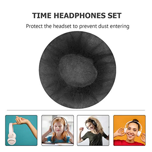 Healifty Headphone Ear Covers 150pairs Fabric Sweatproof Sleeve for Earpad Non-Woven Cover, Cup Black Headphone on Ear Fit Covers Disposable Earcup Most Nonwoven Headphones Headphone Earpads