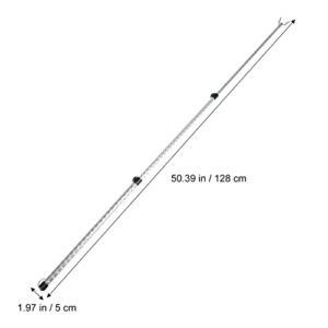 Cabilock Long Reach Pole Hook: Retractable Closet Reacher Aluminium Alloy Pole Telescopic Long Reach Closet Hook Pole Clothes Poles Extending Clothes Fork Hanging Hook for Home Clothesline Silver