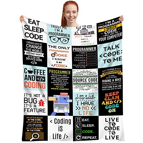 HK97 Programmer Blanket, Computer Programmer Gifts for Men Women, Funny Nerd Gifts, Geek Gifts for Programmer Software Engineers Boyfriend, Programming Student Graduation Gifts Blanket 60"x50"