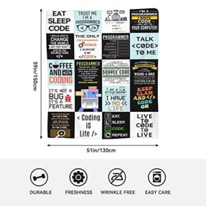 HK97 Programmer Blanket, Computer Programmer Gifts for Men Women, Funny Nerd Gifts, Geek Gifts for Programmer Software Engineers Boyfriend, Programming Student Graduation Gifts Blanket 60"x50"