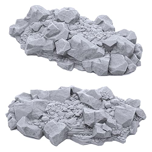 EnderToys Jagged Rocks Scatter by Printable Scenery, 3D Printed Tabletop RPG Scenery and Wargame Terrain 28mm Miniatures