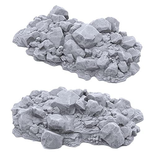 EnderToys Jagged Rocks Scatter by Printable Scenery, 3D Printed Tabletop RPG Scenery and Wargame Terrain 28mm Miniatures