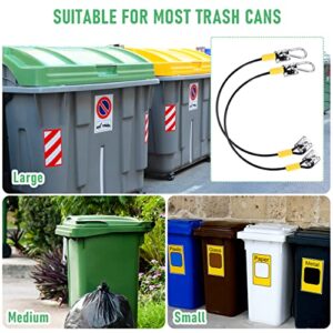 WXJ13 2 Pack Trash Can Lock Metal Outdoor Trash Can Lid Lock Animal Trash Can Lock Durable Steel Wire Rope for Prevent Garbage Spillage