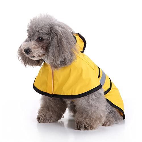 HonpraD Compression Vest for Dogs and Small Large Hooded Raincoat Medium Reflective Dog Raincoat Pet Pet Clothes (Yellow, XXL)