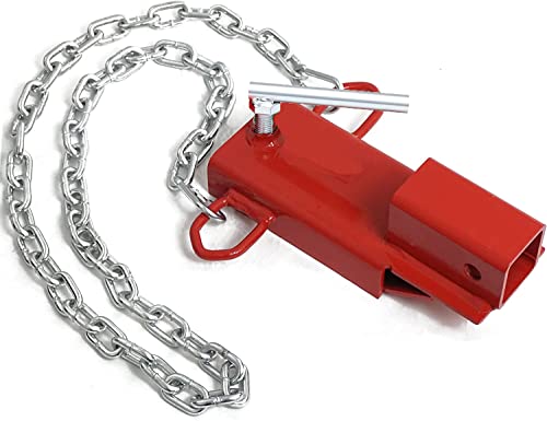 Forklift Hitch Receiver, Forklift Trailer Hitch Attachment 2" Receiver Trailer Towing Adapter with Chain, Red, 1 Pack