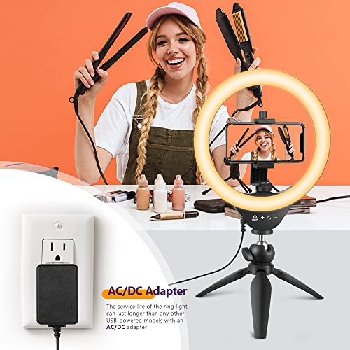 Eicaus Desktop 10'' Selfie Ring Light with Tripod Stand and Cell Phone Holder, Dimmable LED Circle for Computer/Zoom Call/Live Streaming/Makeup/YouTube/TIK Tok, Compatible Most Phones