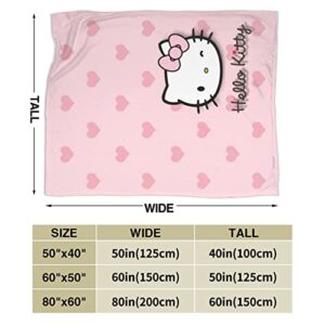 ISUNIET Lightweight Throw Blanket Ultra Soft Velvet Bed Blankets Quilt Durable Home Decor Sofa Carpet 50''x40'' Cartoon Pink Kitty Cat (80)