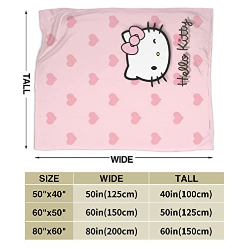 ISUNIET Lightweight Throw Blanket Ultra Soft Velvet Bed Blankets Quilt Durable Home Decor Sofa Carpet 50''x40'' Cartoon Pink Kitty Cat (80)