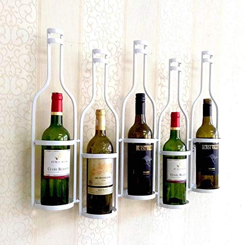 ZESUS American Style Creative Wrought Iron Wine Rack Wall-Mounted Wall Decoration Bar Counter Wall-Mounted Wine Cup Holder Storage/White