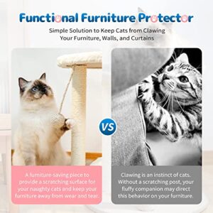 Made4Pets Cat Scratching Posts for Indoor Cats, Small Kitten Scratcher Toy with Dangling Ball, Sisal Ropes Nail File Scratch Pole, Cute Cat Tree with Top Perch Lounger for Kitty