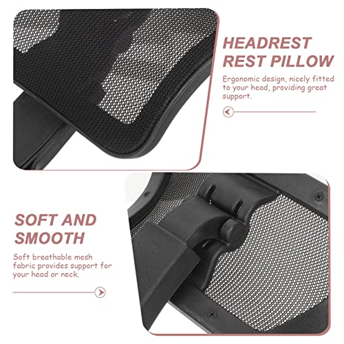 LIOOBO Office Chair Headrest Attachment: Chair Head Rest Cushion, Adjustable Head Neck Support Pillow, Black Universal Headrest, Clamp Support Neck Rest for Chair 1Pc