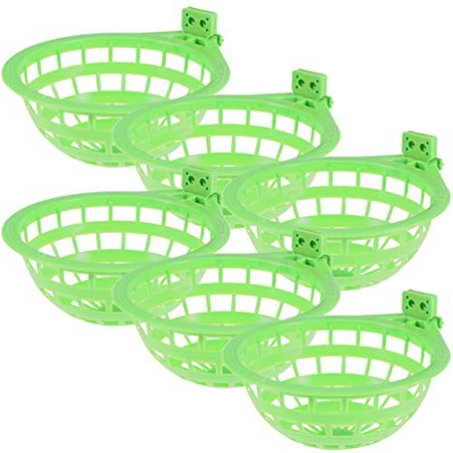 6pcs Plastic Canary Nest-Bird Nest Plastic Hollow Hanging Cage Eggs Hatching Tool Pan Finch Parrot Canary Pigeon Nest Bowl Green