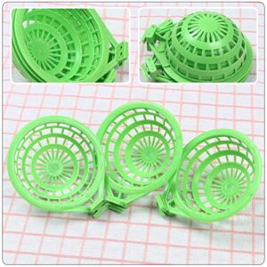 6pcs Plastic Canary Nest-Bird Nest Plastic Hollow Hanging Cage Eggs Hatching Tool Pan Finch Parrot Canary Pigeon Nest Bowl Green