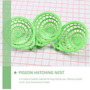 6pcs Plastic Canary Nest-Bird Nest Plastic Hollow Hanging Cage Eggs Hatching Tool Pan Finch Parrot Canary Pigeon Nest Bowl Green