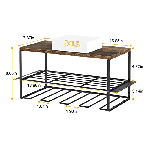 LIANTRAL Power Tool Organizer Wall Mount, Set of 2 Power Tool Rack Floating Tool Shelf for Electric Cordless Drill Heavy Duty Tool Holder with Wood Storage Board