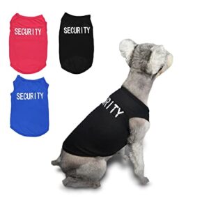 knchy 3 pack pet dog t-shirt costume with security letters, summer breathable dog vest shirt apparel sleeveless clothes, lightweight puppy clothing for small medium large pets dogs cats doggie