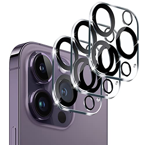 Potok [3 Pack] Tempered Glass Camera Lens Protector for iPhone 14 Pro/ 14 Pro Max, [Case Friendly][Scratch-Resistant][Night Shooting Mode] Camera Screen Protector