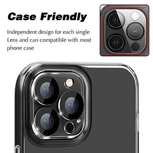 Potok [3 Pack] Tempered Glass Camera Lens Protector for iPhone 14 Pro/ 14 Pro Max, [Case Friendly][Scratch-Resistant][Night Shooting Mode] Camera Screen Protector