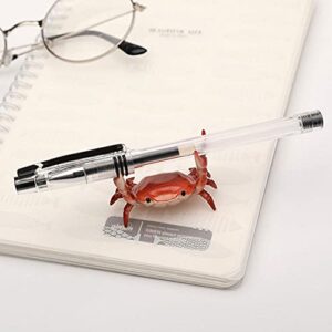 Glasses Frames Penholder Japanese Creative Pen Holder Cute Crab Weightlifting Crabs Penholder Bracket Storage Rack Gift Stationery (Orange)