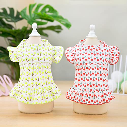 HonpraD Dog Dresses Large Pet Dresses Spring and Summer Pet Clothes Spring Cute Pet Supplies Cotton Dresses Thin Skirt