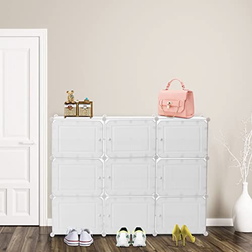 Portable Shoe Rack, 36/48 Pair DIY Shoe Storage Shelf Organizer, Shoe Cabinet with Doors, Multifunctional Shoe Box for Doorway, Bedroom, Bathroom,Universal Shoe Storage Boxes For Men And Women (36)