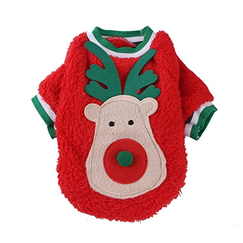 Pet Clothes for Medium Dogs Coral Fleece Dog Sweater Autumn and Winter Dog Go Out Christmas Clothes Cat