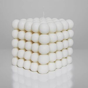 LUXANNA Large Decorative Scented Bubble Candle (White) - Handmade Aesthetic Candle for Home Decor - Minimalist & Cute Soy Wax Scented Candles Ideal Gift for Mother's Day, Birthday, Wedding, etc.