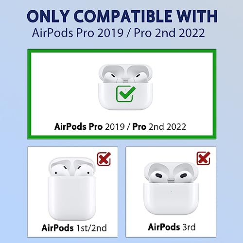 Besoar for AirPods Pro 2019/Pro 2 Case 2022 Cartoon Cute Kawaii Silicone Cases for Apple AirPod Air Pods Pro Design Cover Cool Unique Fashion Fun Funny Soft Coves for Girls Girly Boys(Blue and White)