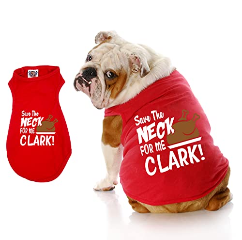 Neck for Me Clark Dog Shirt, Christmas Dog Shirt, Lightweight Shirt for Dog, Shirt for Puppies to Dogs 90 Pounds, Machine Washable, Clothes for Dogs (XXL 28-40 lbs)