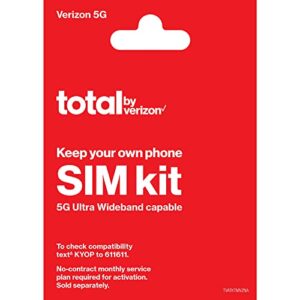 total by verizon byop sim kit (verizon network), no airtime - prepaid (locked)