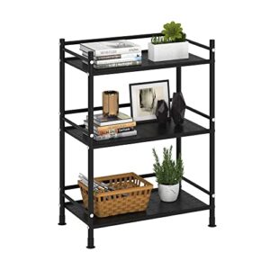 ghqme metal standing bookshelf space saver, storage tower rack for kitchen bathroom, storage shelving unit organizer, outdoor flower stand storage rack shelves bookcase for home office